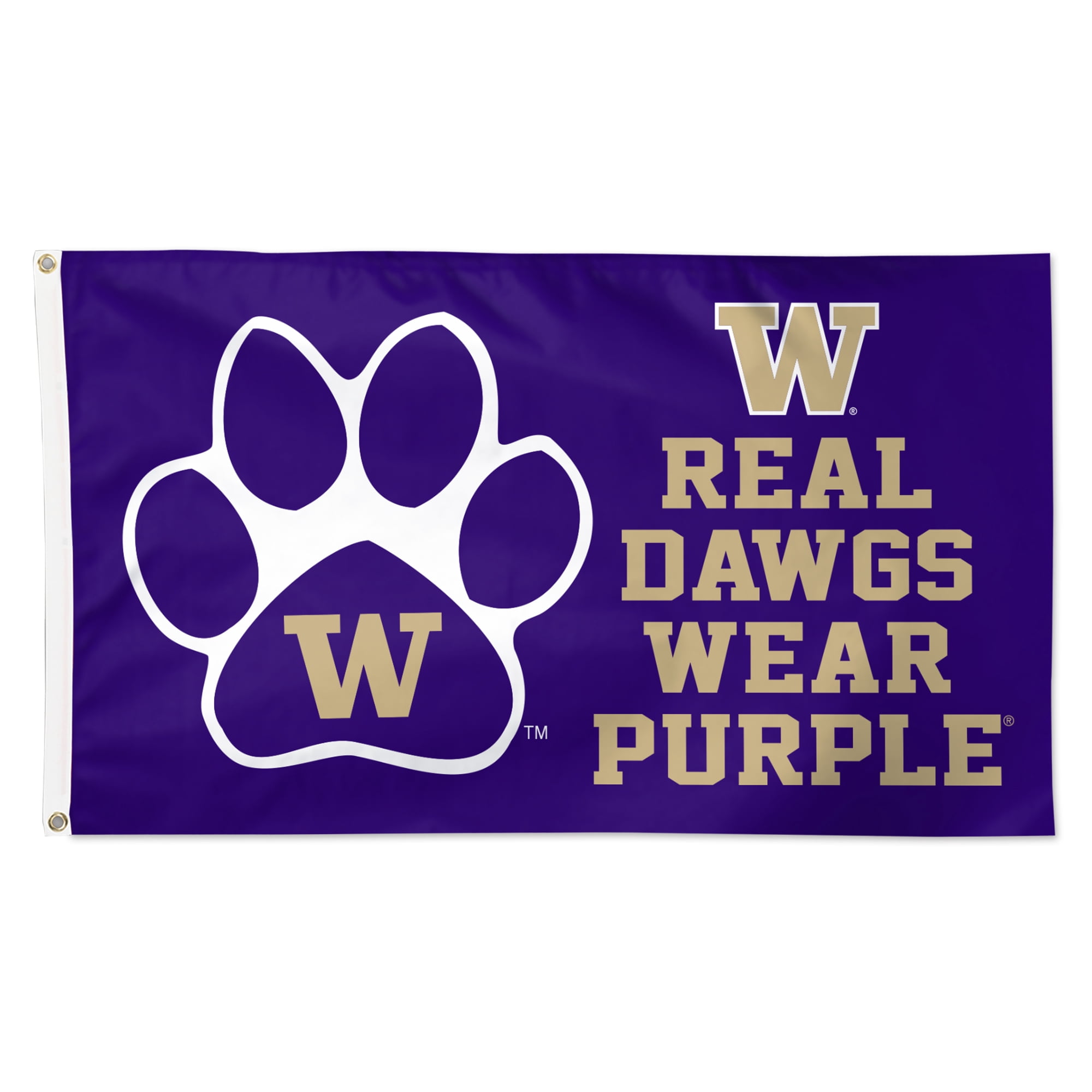 WinCraft Washington Huskies 3' x 5' Single-Sided Deluxe Mascot Flag ...