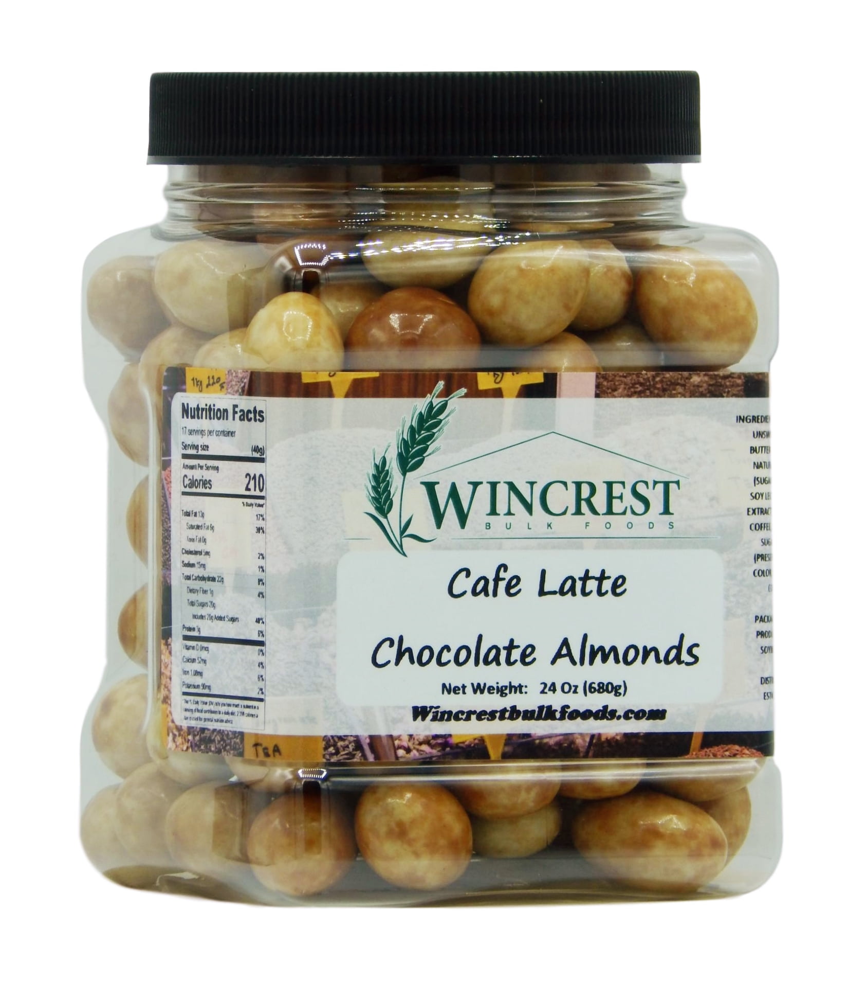 WinCrest Cafe Latte Milk Chocolate Almonds - 1.5 Lb Tub - Walmart.com