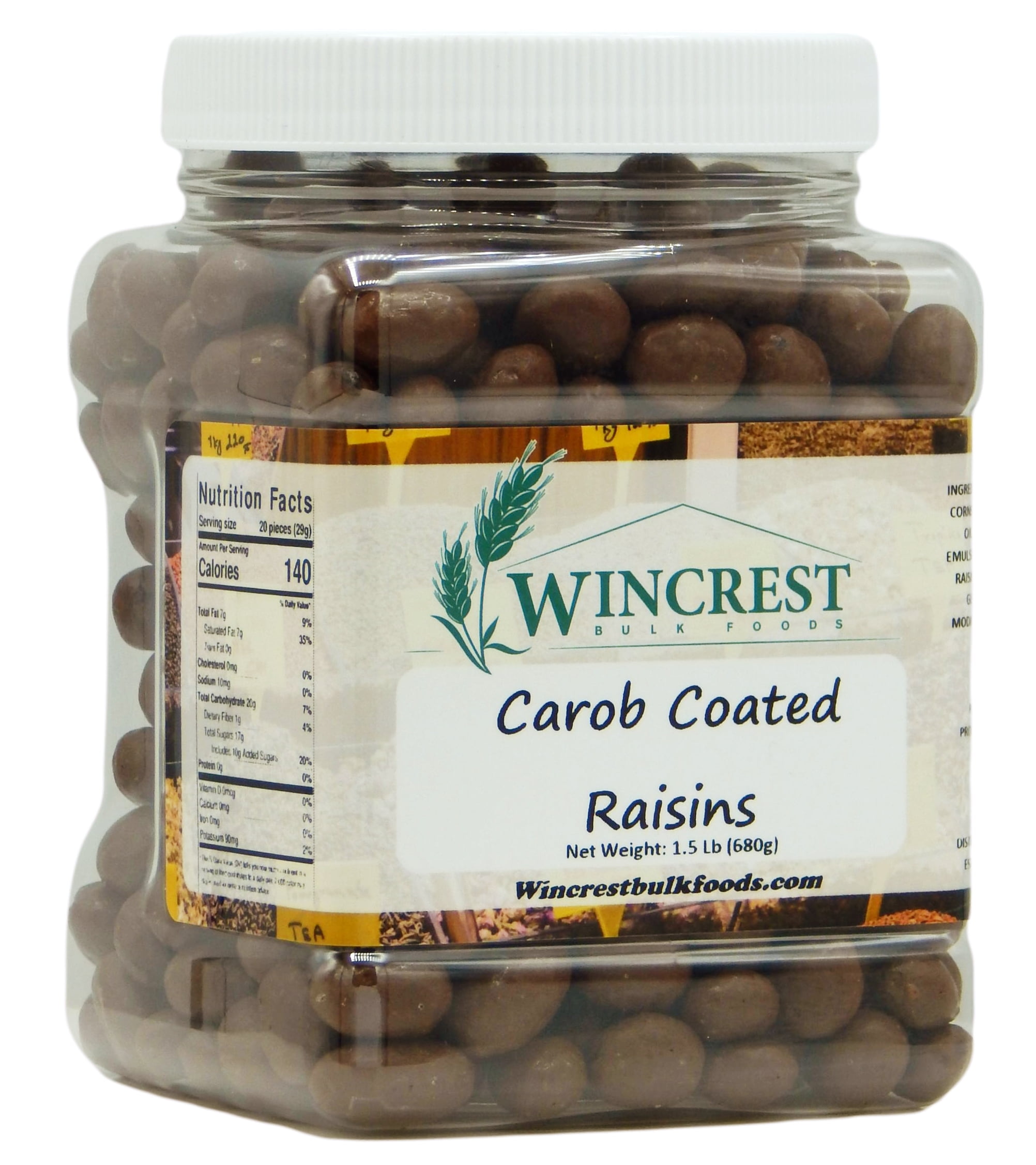 WinCrest Carob Covered Raisins (Sugar Sweetened) - 1.5 Lb Tub - Walmart.com