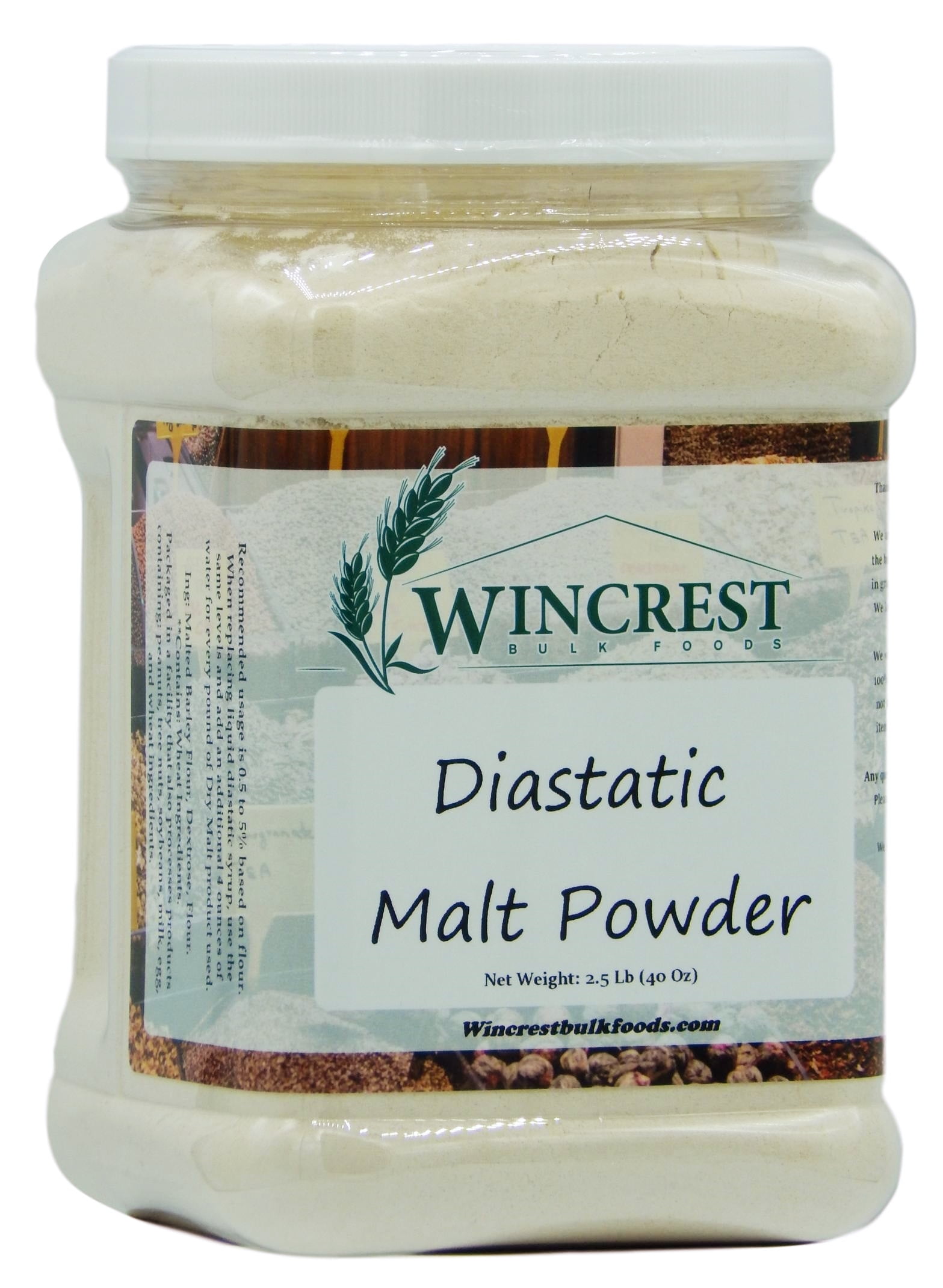 Wincrest Bulk Foods, Diastatic Dry Malt Powder, 2.5 Lb Tub, Enhances ...