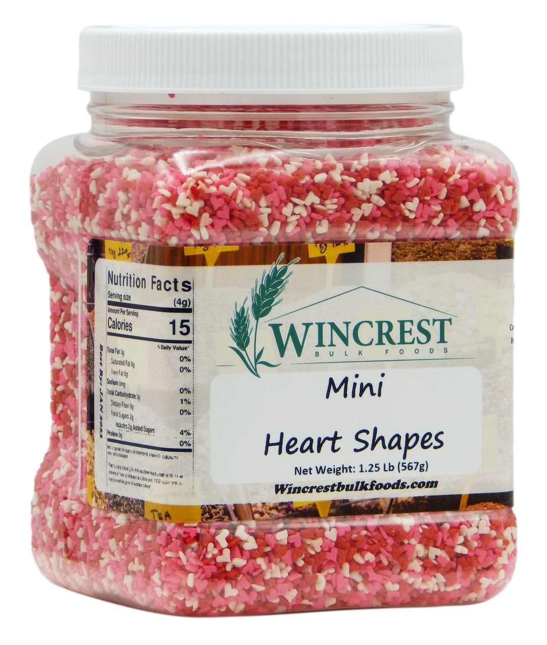 WinCrest Mini Heart Shapes - Red, White & Pink Valentine Sprinkles - 1. ...