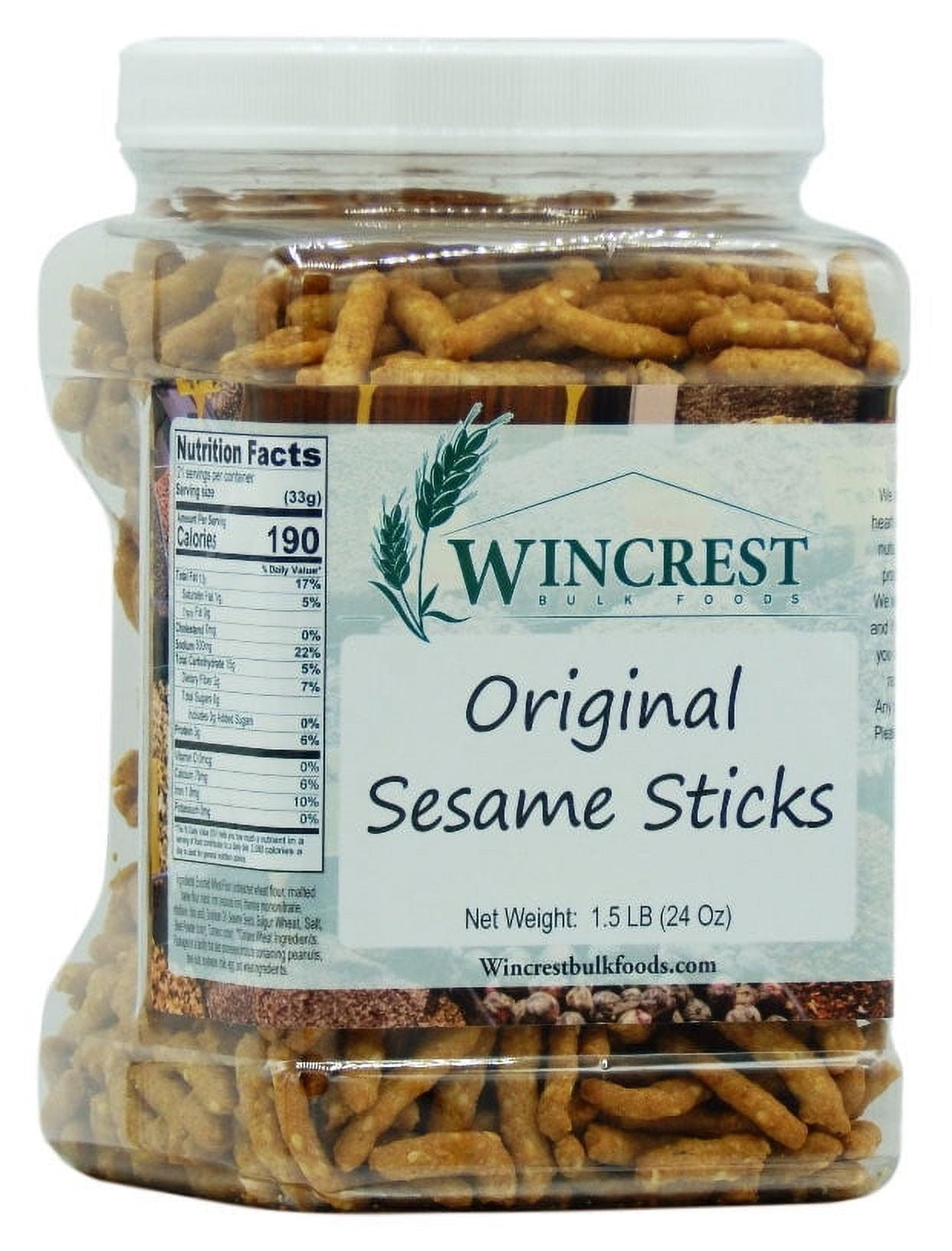 WinCrest Original Crunchy Salted Sesame Seed Snack Sticks - 1.5 Lb Tub ...