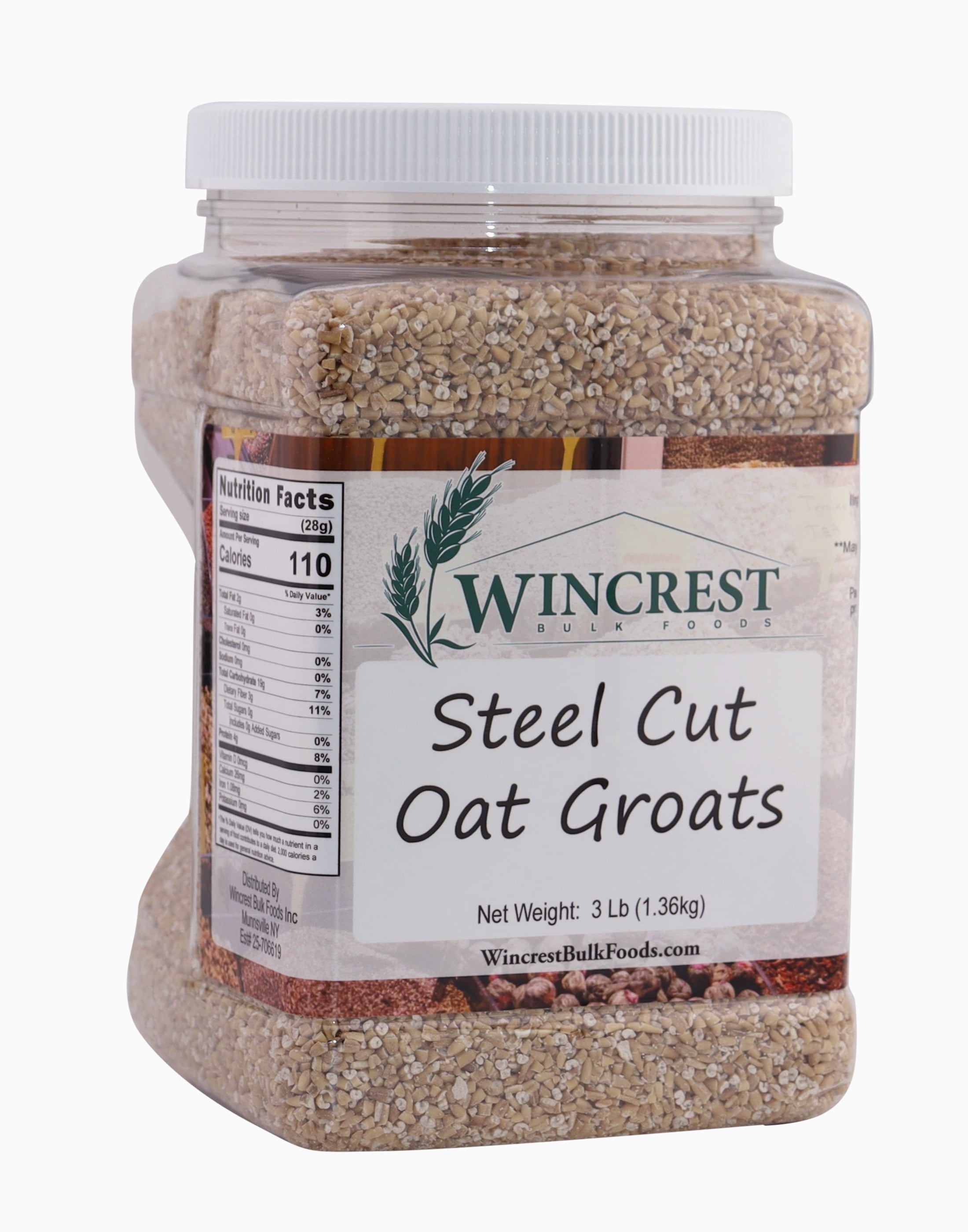 WinCrest Nutrient-Packed Steel Cut Oat Groats - 3 Lb Tub - Walmart.com