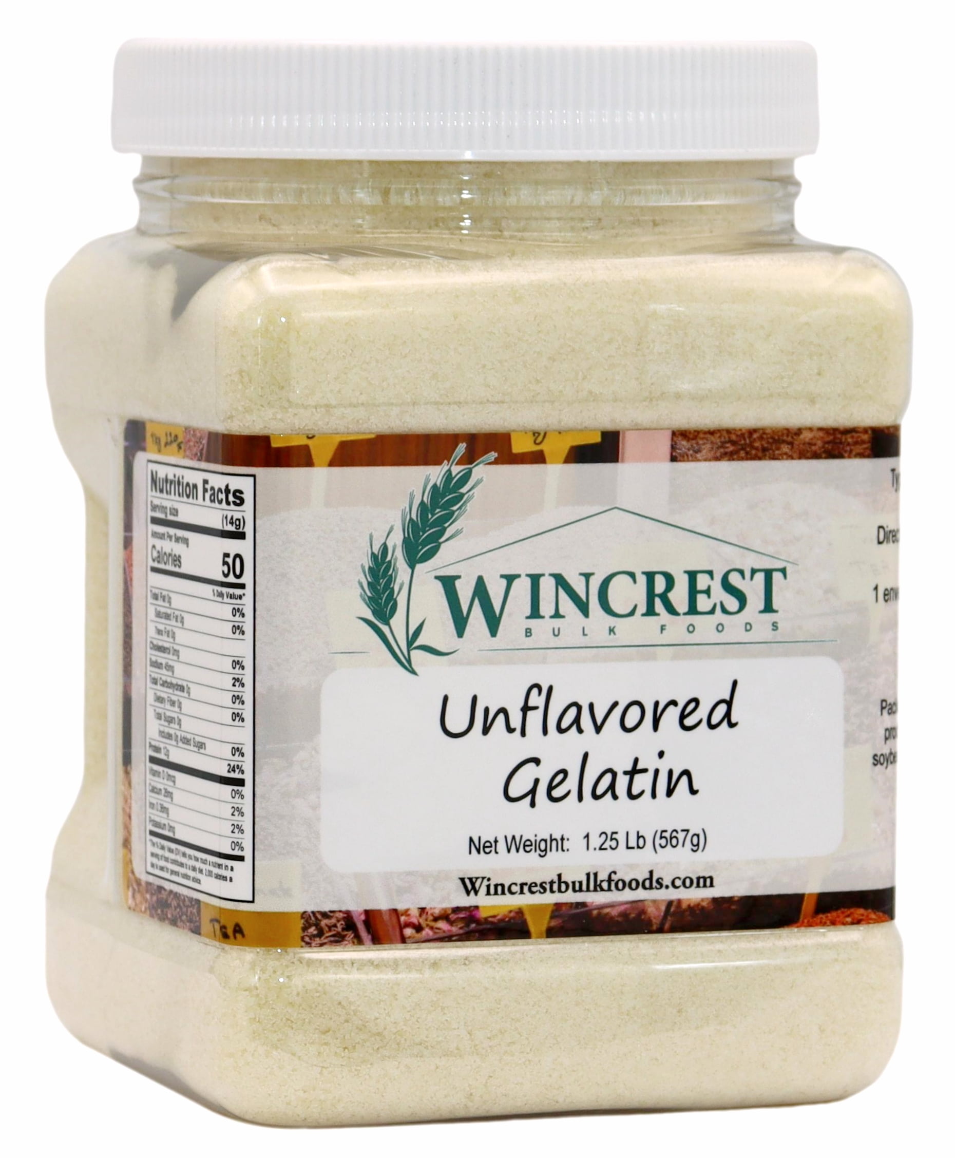 Wincrest Bulk Foods Unflavored Gelatin, 1.25 Lb, Gelling Agent and ...