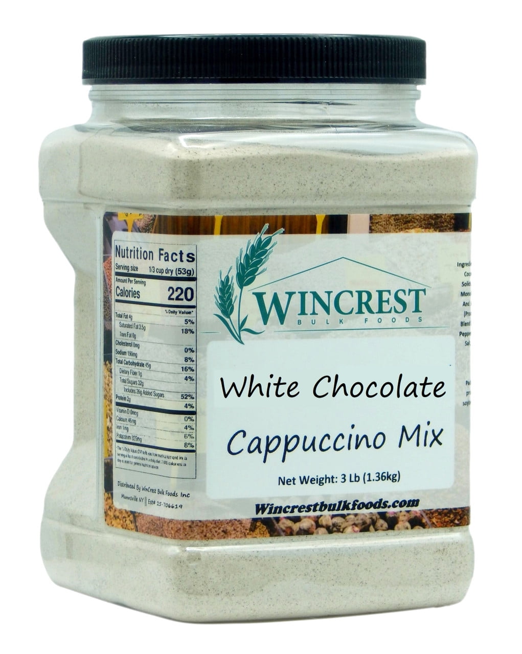 WinCrest White Chocolate Cappuccino Mix - 3 Lb Tub - Walmart.com