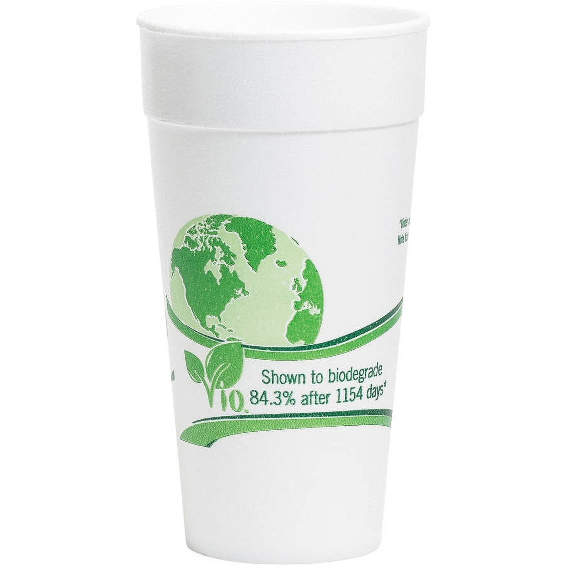 Vio Biodegradable Cups, Foam, 20 oz, White/Green, 500/Carton 20C18VIO ...