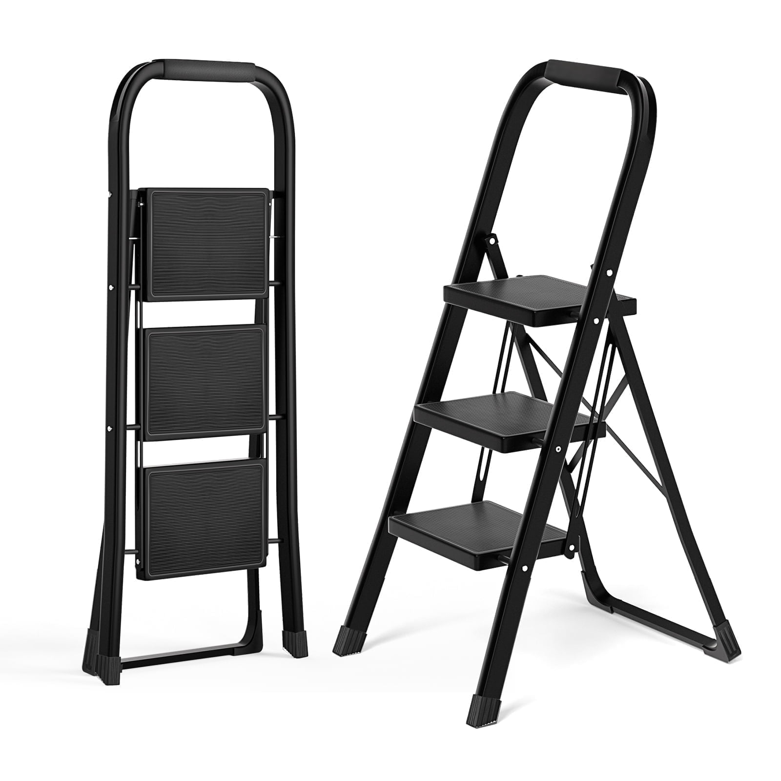 Winholder 3 Step Folding Ladder Step Stool with Wide Anti-Slip Pedal ...