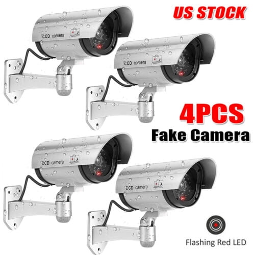 WinHolder 4X Fake Dummy Surveillance Security Camera Flashing Light ...