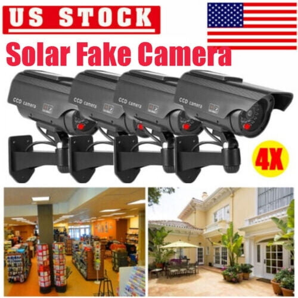 WinHolder 4X Solar Fake Dummy Security CCD Camera Waterproof LED Out ...