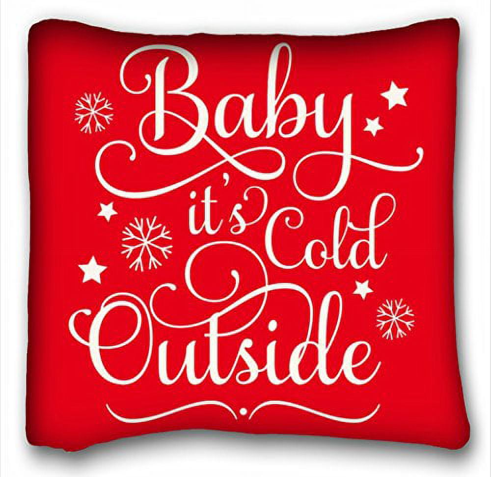 WinHome Baby It's Cold Outside Holiday Throw Pillow Square Decorative ...