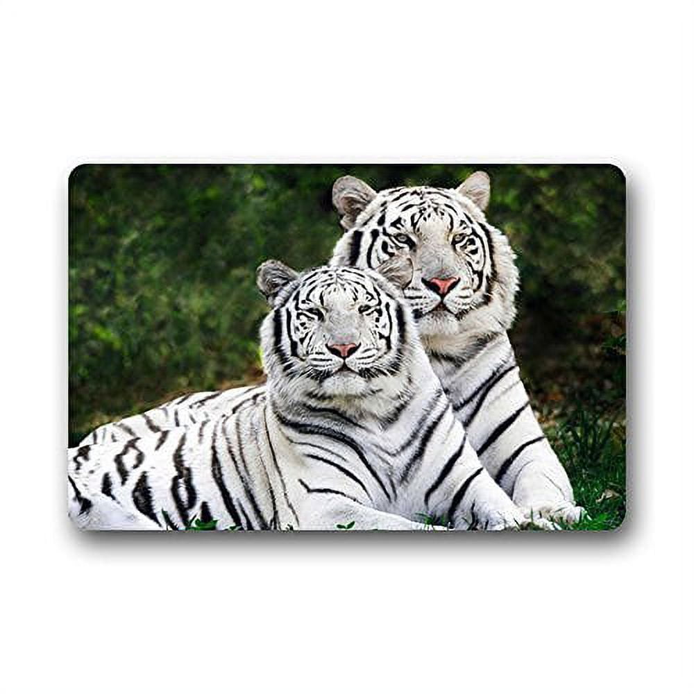 WinHome Bengal White Tiger Doormat Floor Mats Rugs Outdoors/Indoor ...