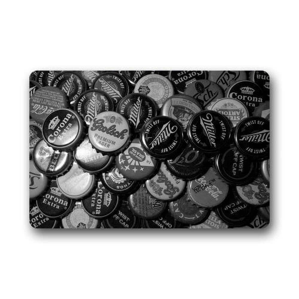 WinHome Black Tone Beer Bottle Caps Doormat Floor Mats Rugs Outdoors ...