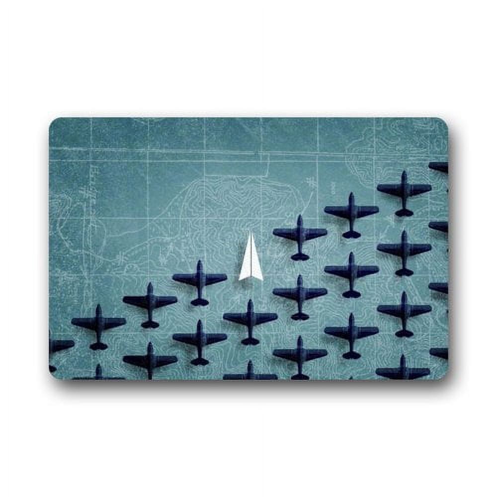 WinHome Blue Aircraft Doormat Floor Mats Rugs Outdoors/Indoor Doormat ...