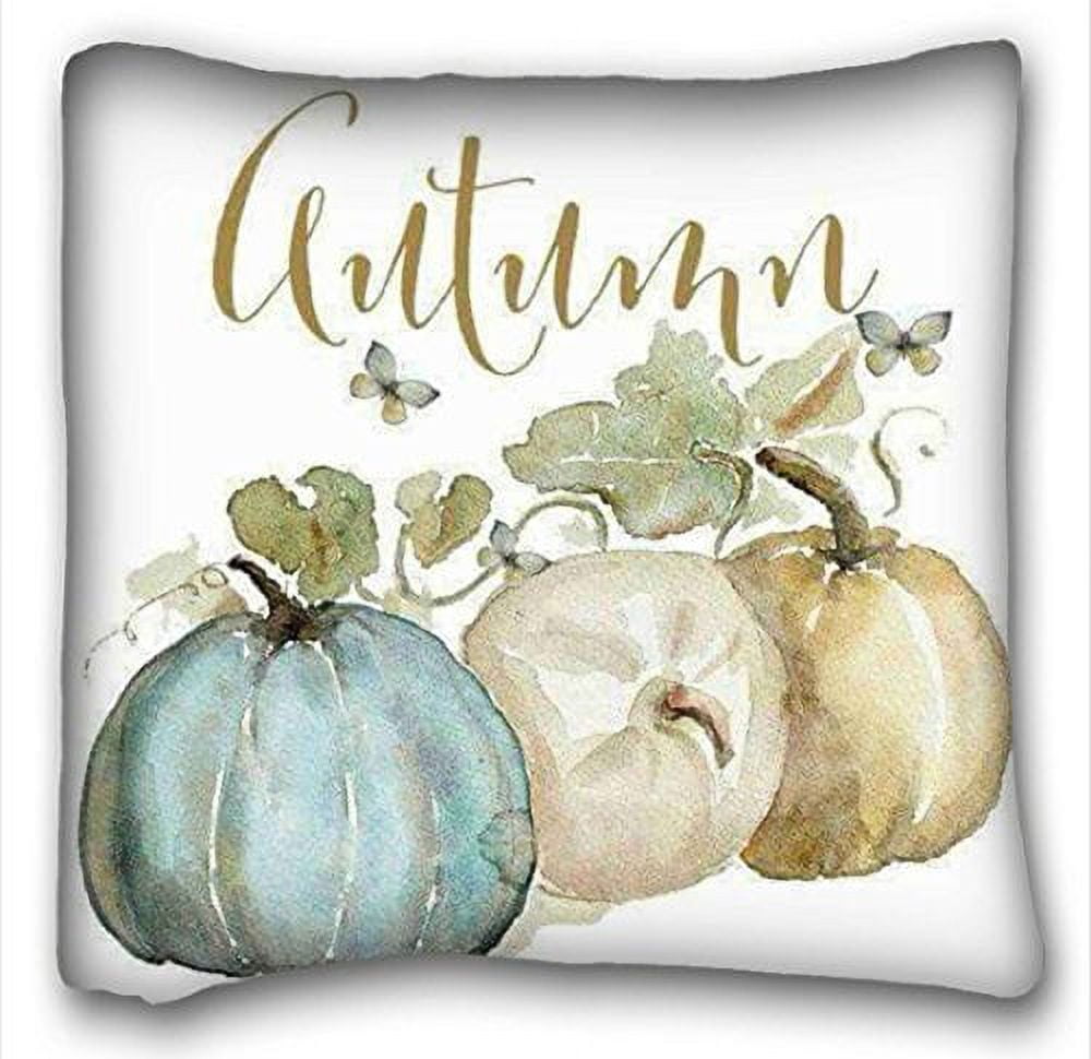 WinHome Blue Gray Pumpkin Watercolor Throw Pillow Case Cases Cover ...