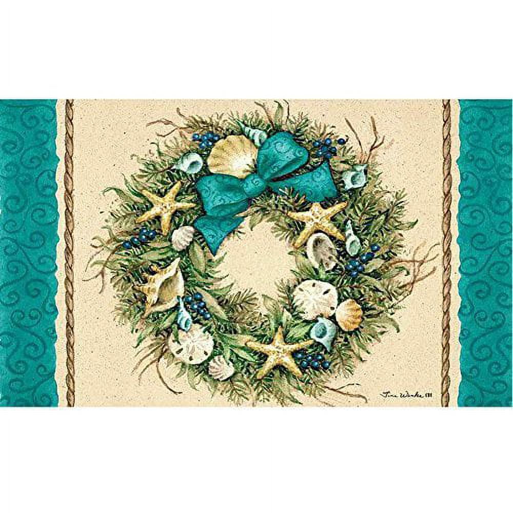 WinHome Coastal Wreath Doormat Floor Mats Rugs Outdoors/Indoor Doormat ...
