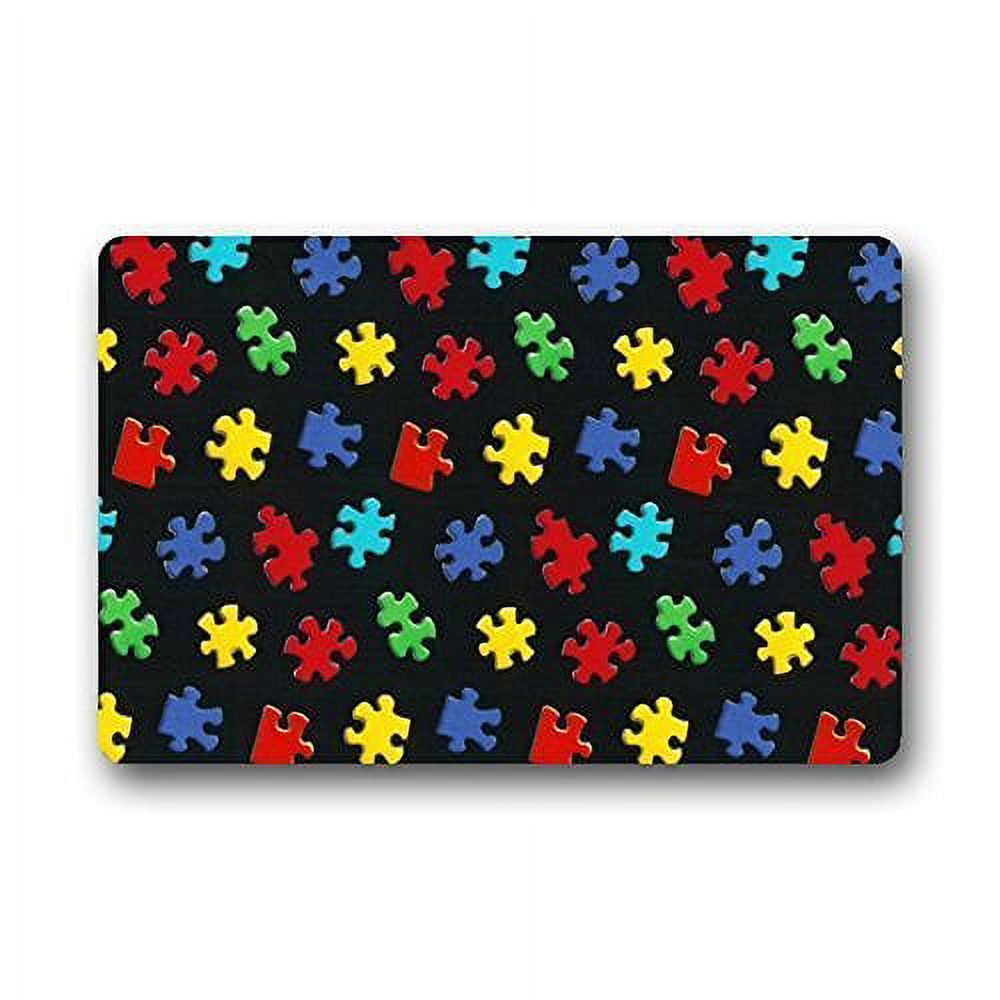WinHome Colorful Autism Awareness Puzzle Piece Doormat Floor Mats Rugs ...