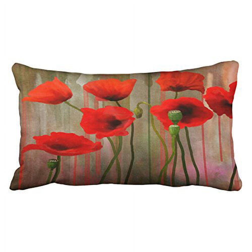 WinHome Colorful Lovely Watercolor Poppies Polyester 20 x 30 Inch ...