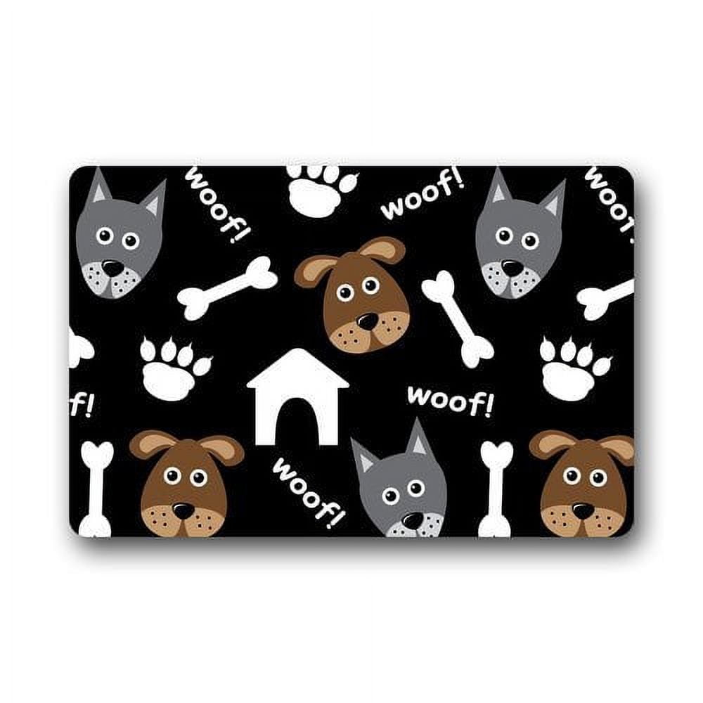 WinHome Cute Cartoon Dog with Bone Doormat Floor Mats Rugs Outdoors ...
