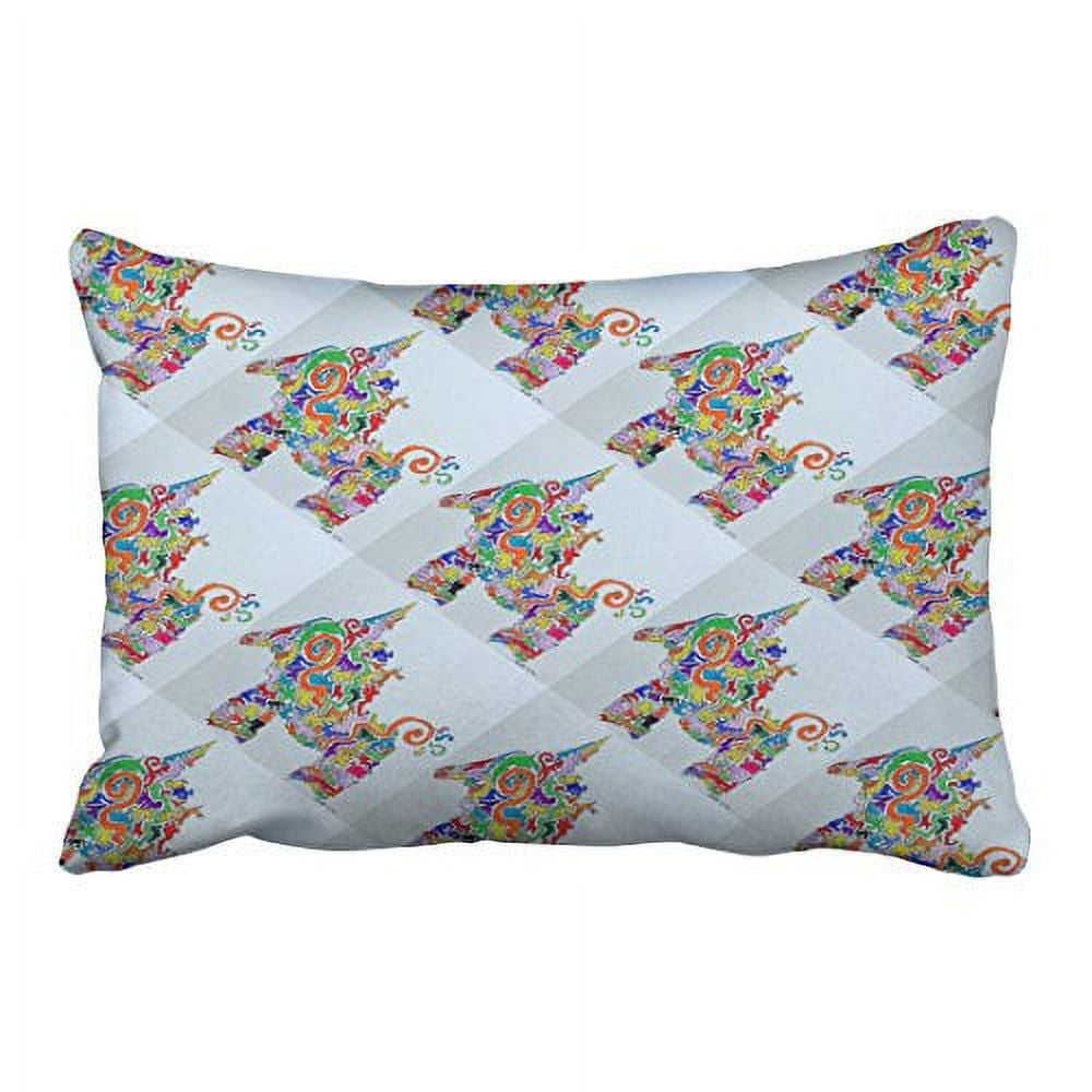 WinHome Cute Creature Art Unicorn Elephant Body Watercolor Polyester 20 ...