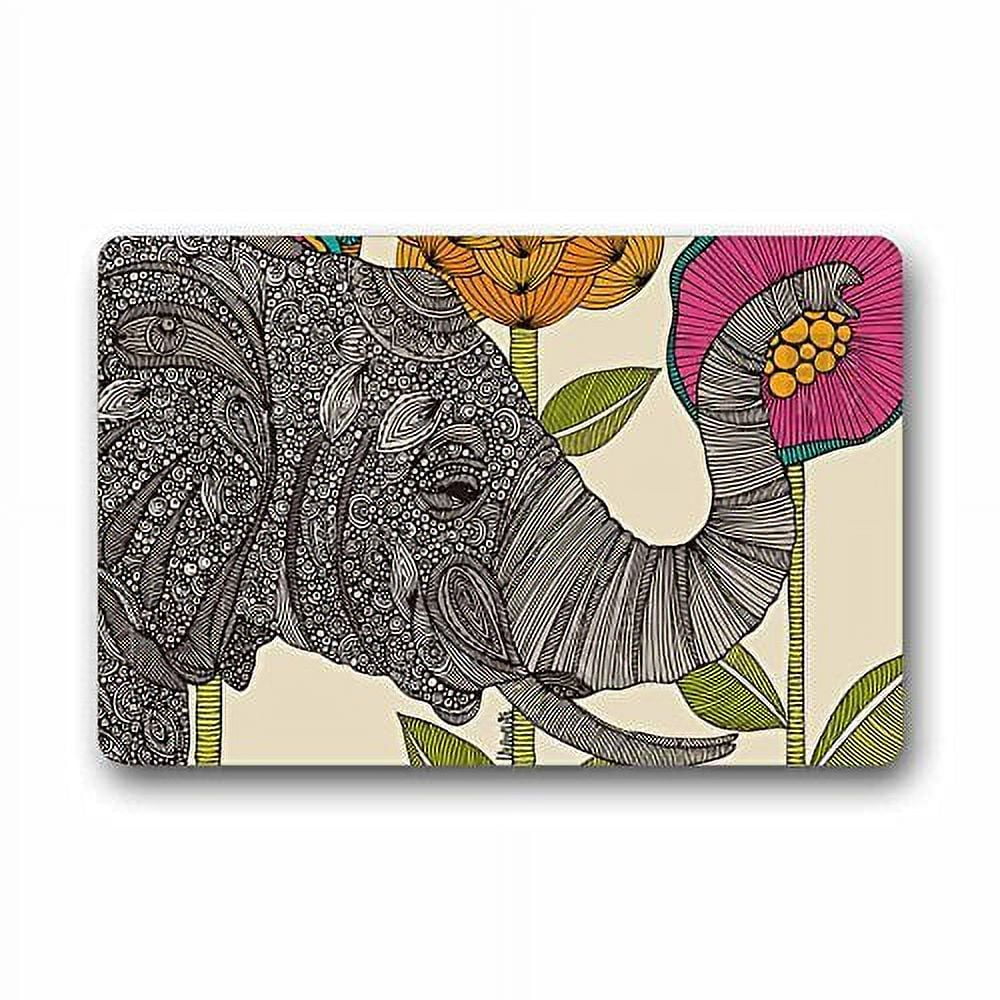 WinHome Cute Elephant Doormat Floor Mats Rugs Outdoors/Indoor Doormat ...