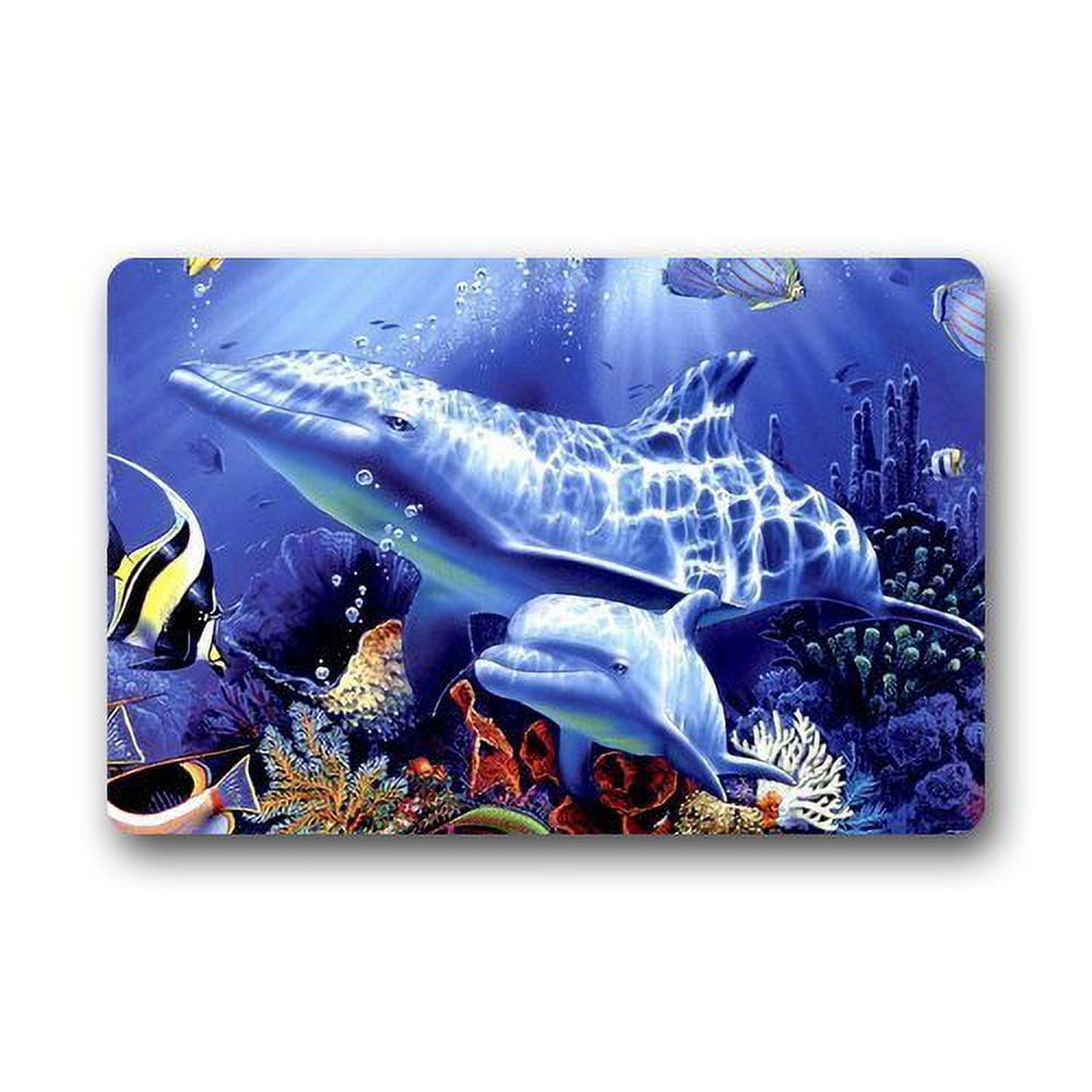 WinHome Dolphins With Sunken Ship Doormat Floor Mats Rugs Outdoors ...