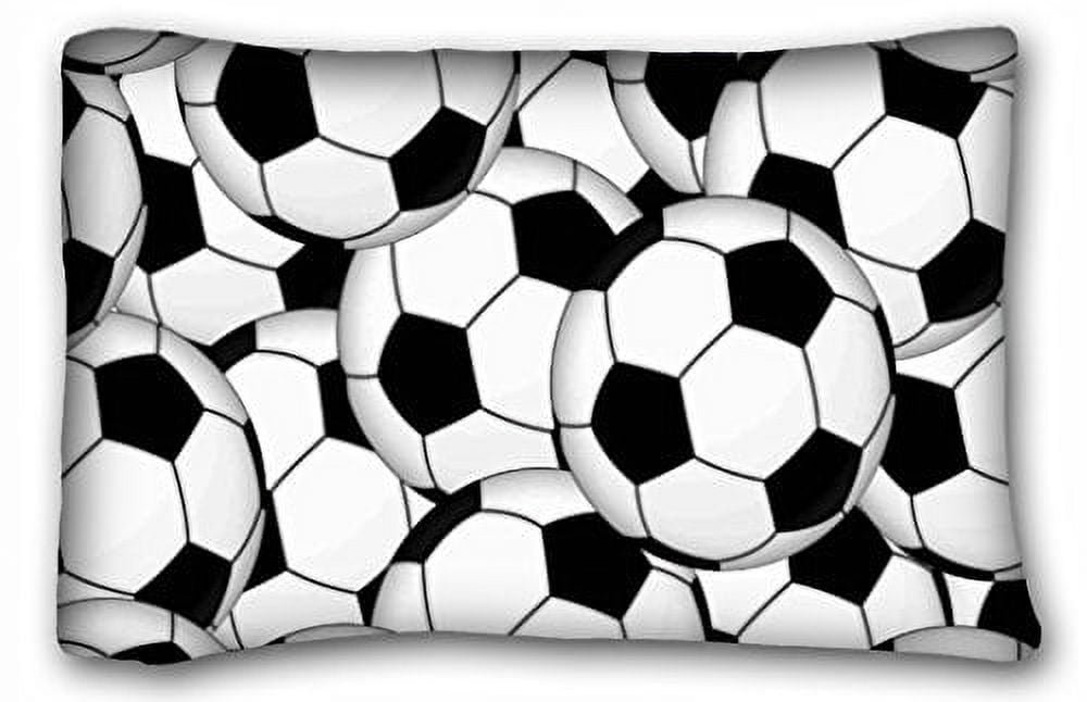 WinHome Football Soccer Ball Collage 50% 50% Pillowcase Size 20x30 ...