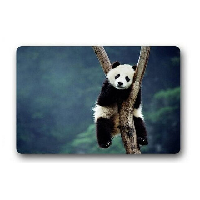WinHome Lovely Panda Sit on the Tree Doormat Floor Mats Rugs Outdoors ...
