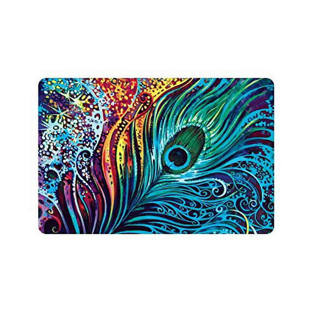 WinHome Oil Painting Glitter Peacock Feather Doormat Floor Mats Rugs ...