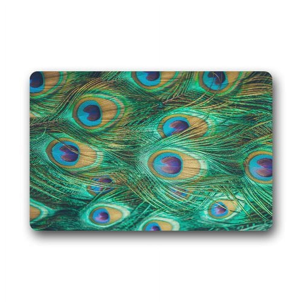 WinHome Peacock Feather Doormat Floor Mats Rugs Outdoors/Indoor Doormat ...