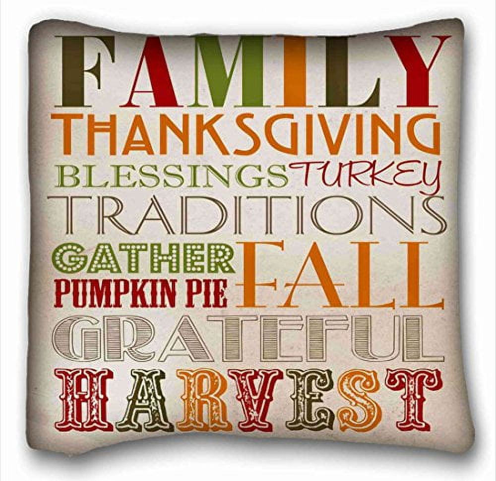 WinHome Pillow Case Family Thanksgiving Blessings Turkey Traditions ...
