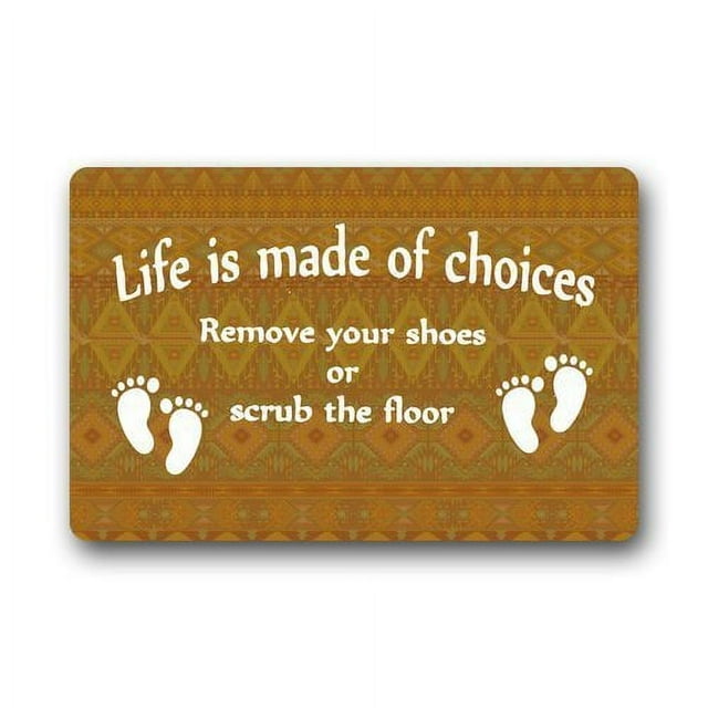 WinHome Please Remove Your Shoes Signs Doormat Floor Mats Rugs Outdoors ...