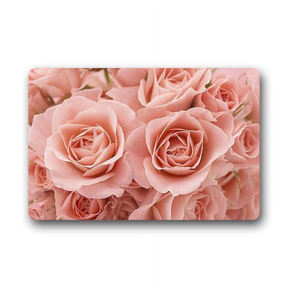 WinHome Pretty Roses Pink Flowers Doormat Floor Mats Rugs Outdoors ...