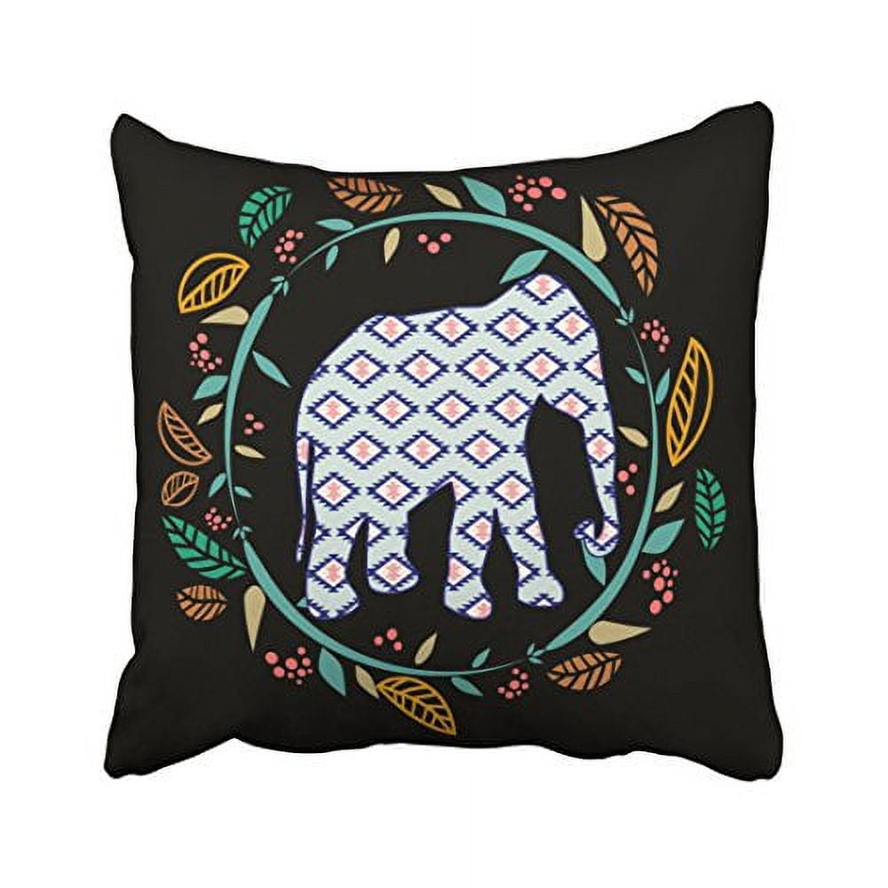 WinHome Retro Black Elephant Folk Gypsy Hippie Boho Colorful Round ...