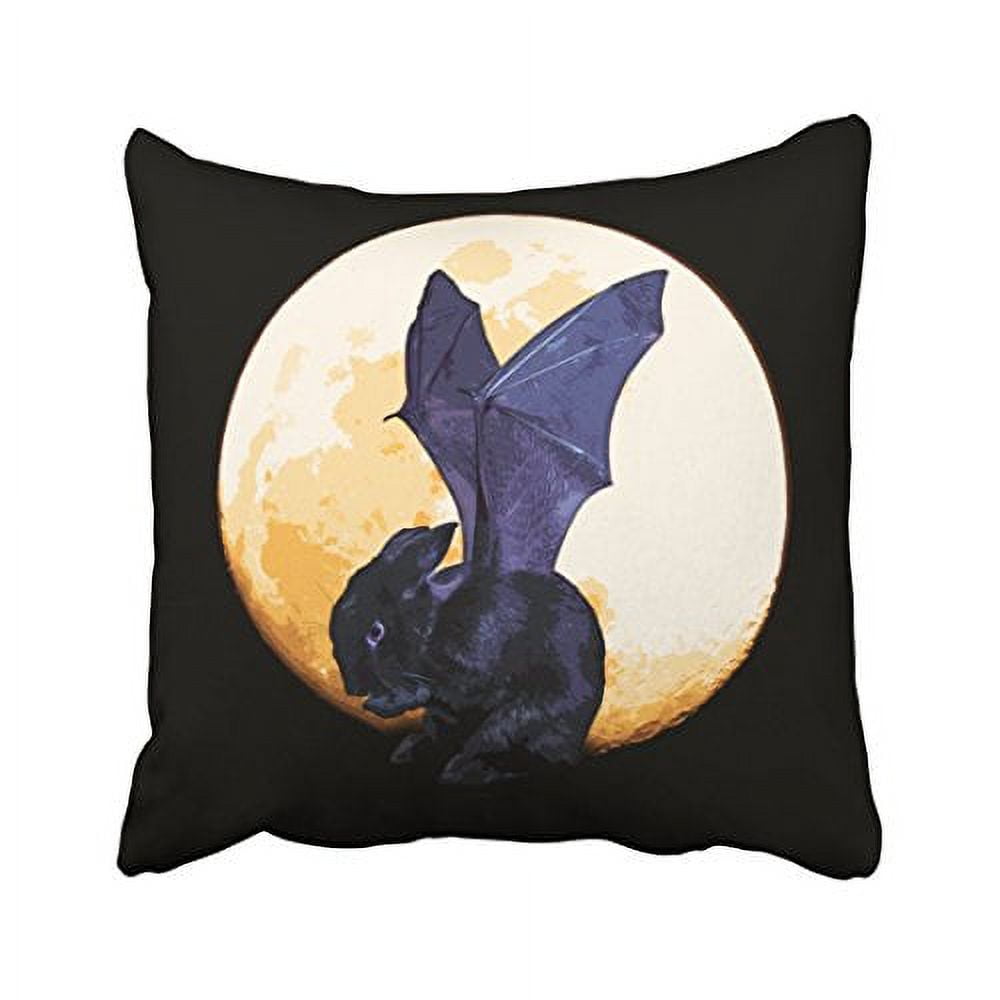 WinHome Vintage Abstract Black Bat Bunny Moon Halloween Polyester 18 x ...