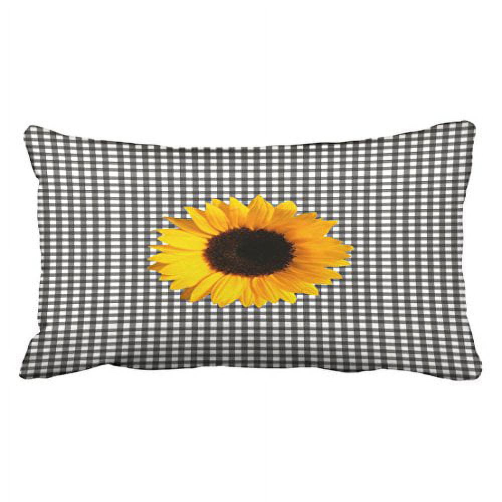 WinHome Vintage Popular Black And White Checkered Sunflower Polyester ...