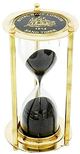 WinMart Nautical_Antique Finish 5 Minute Sand Timer Decorative Brass ...