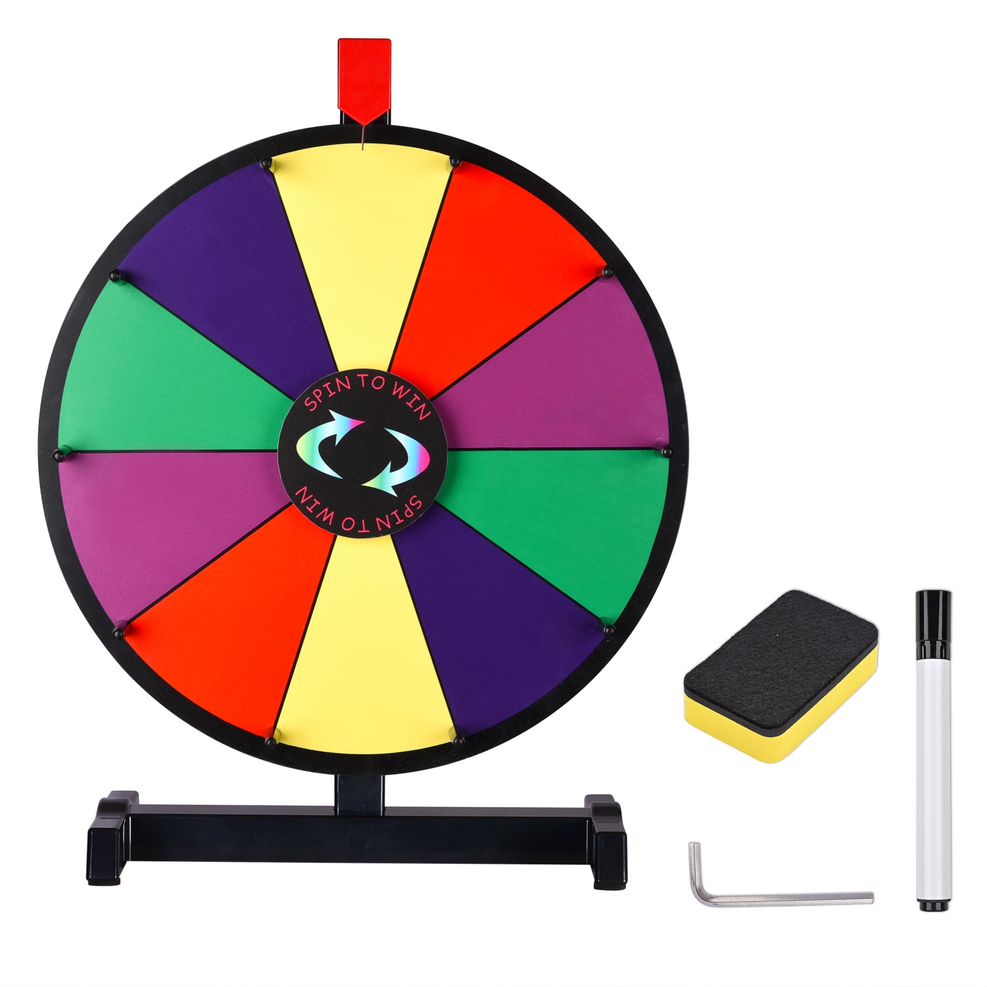 WinSpin 15" Color Prize Wheel 10 Slots Tabletop Spinning Dry Erase ...