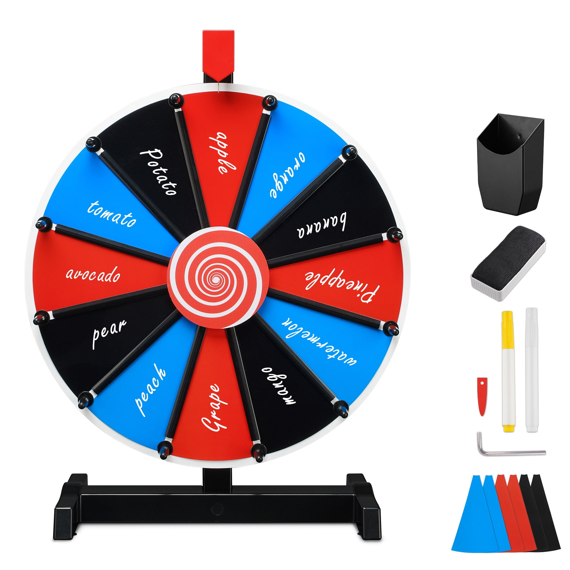 WinSpin 15" Customizable Tabletop Prize Wheel with Editable PVC Slot ...