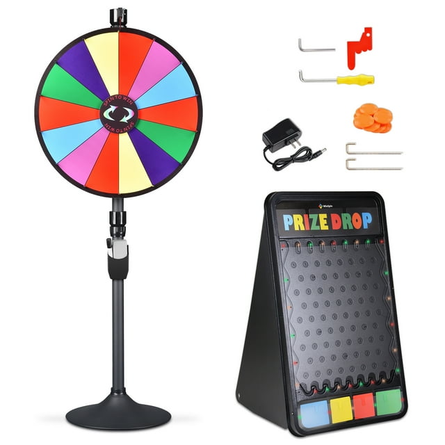 WinSpin 24" Dual Use 14 Slots Prize Wheel Prize Drop Game Board Kit w ...