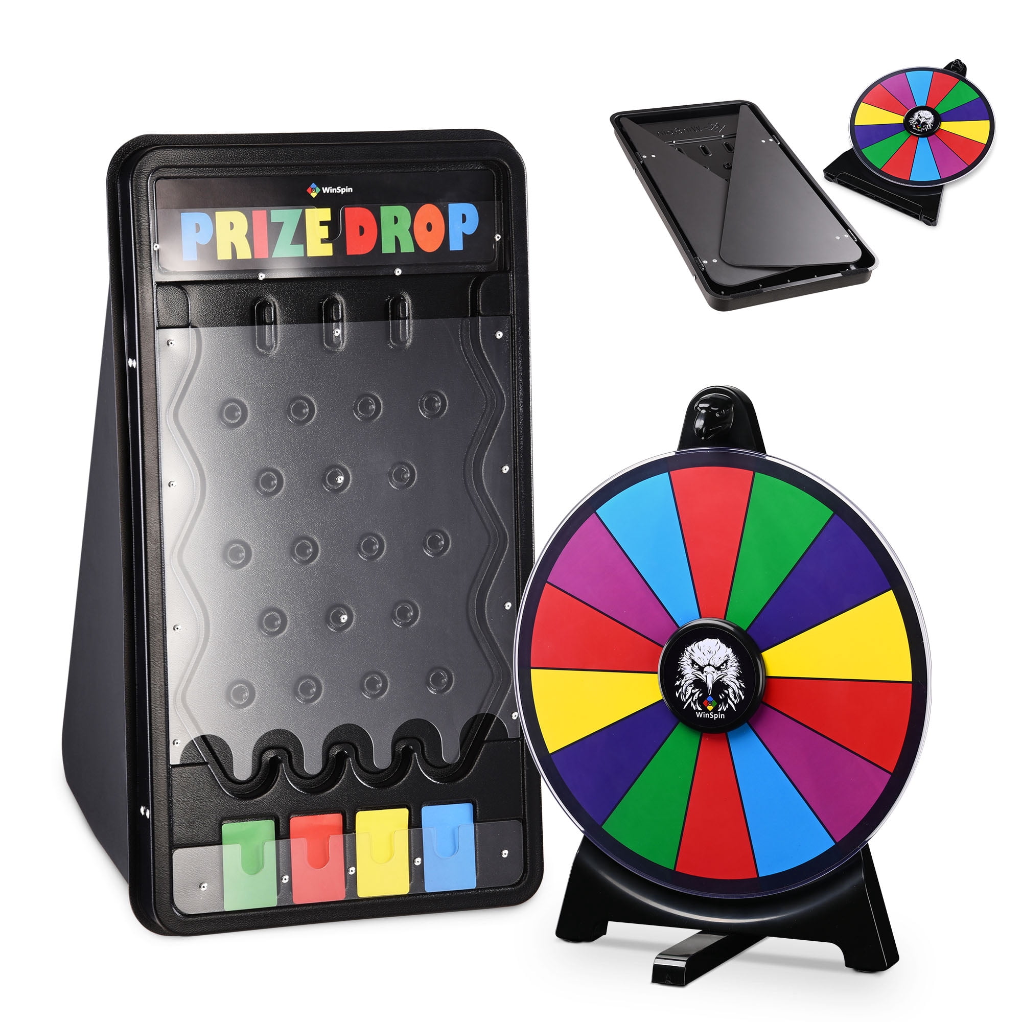 WinSpin Mini Tabletop Prize Drop Board & 12" Prize Wheel Kit Fortune ...