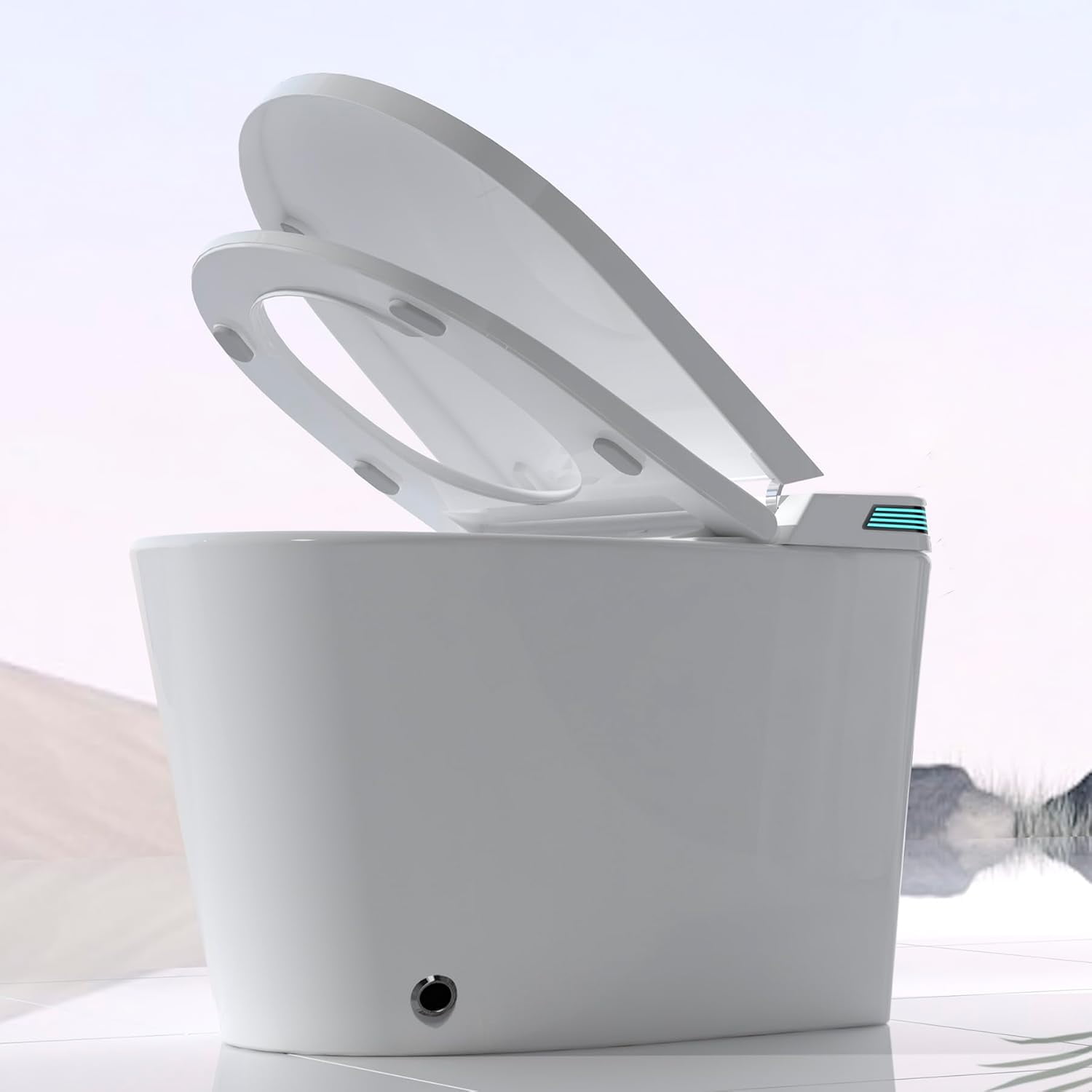 WinZo Elongated Tankless Smart Toilet With Adjusted Heated Bidet Seat,Remote Foot Sensor ...