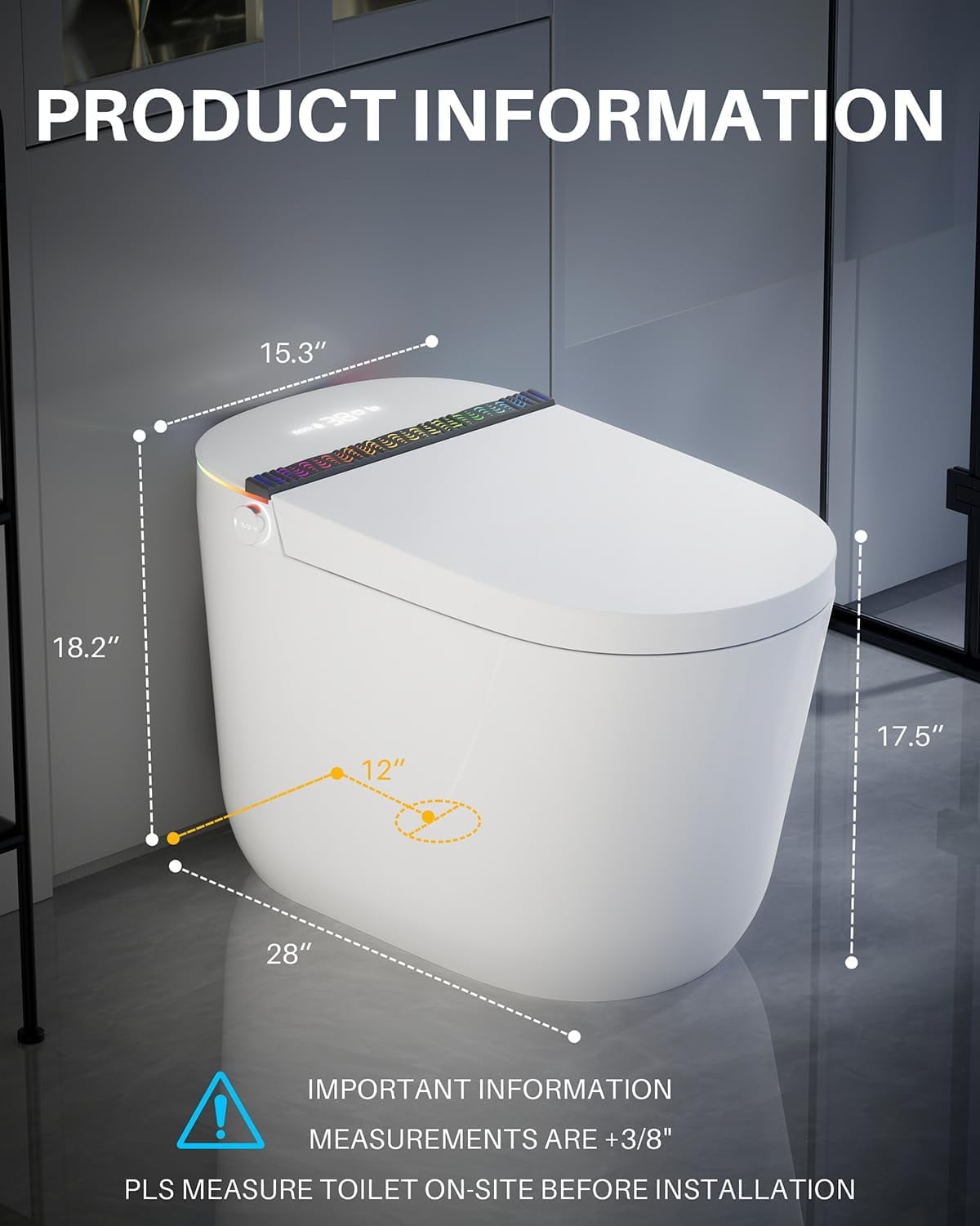 WinZo Smart Toilet,Modern Smart Toilet with Bidet Built In with Foot ...