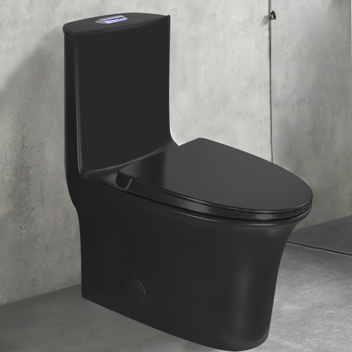 WinZo WZ5020B Glossy Black One Piece Toilet, Dual Flush 1.1/1.6 GPF ...