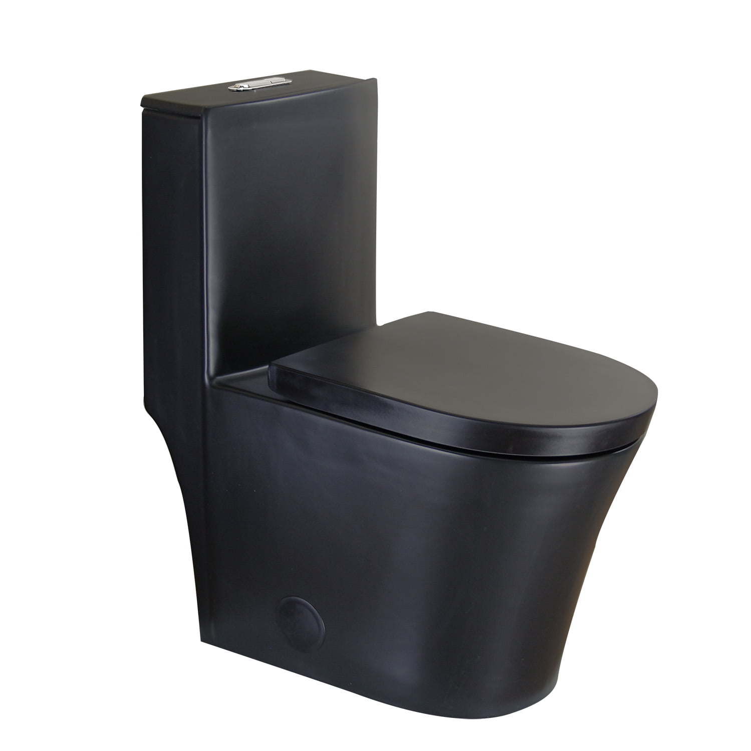 WinZo WZ5022B Elongated Black One Piece Toilet Standard 12" Rough-in ...