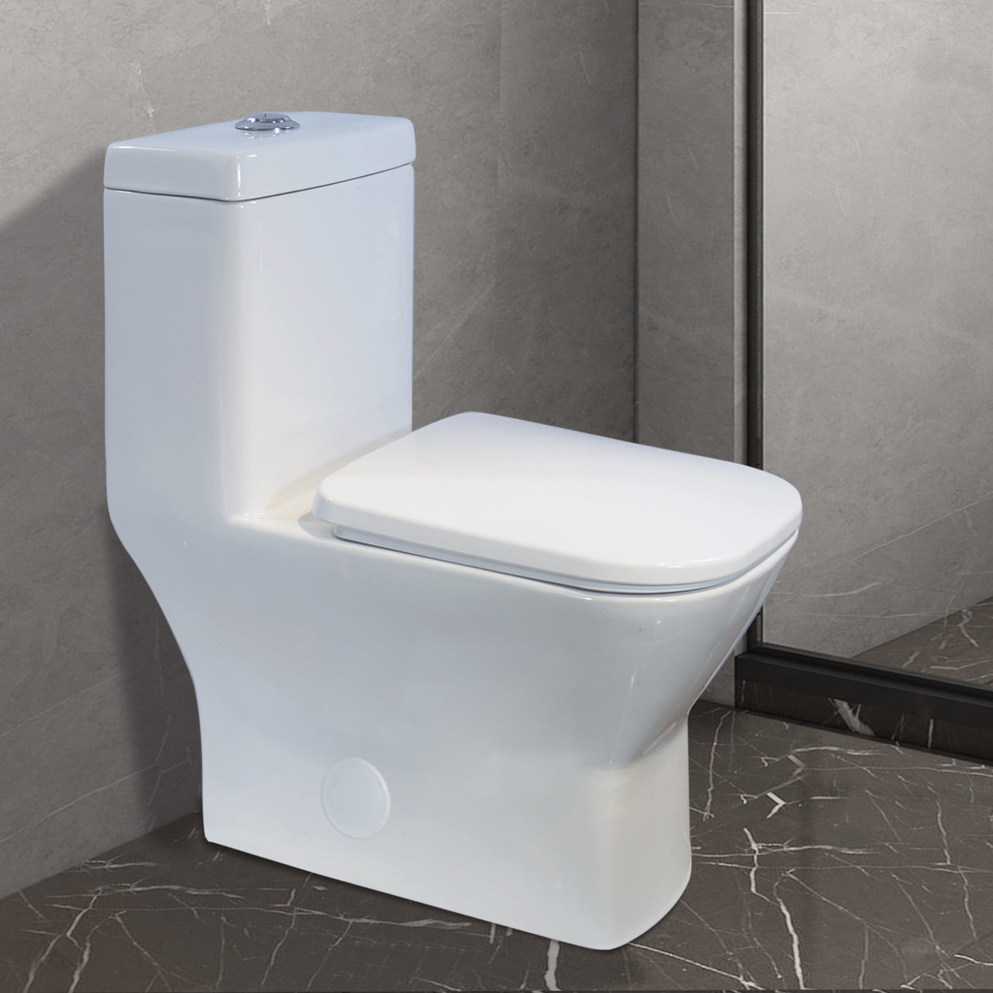 WinZo WZ5029 Square One Piece Toilet Single Top Flush 1.28 GPF ...