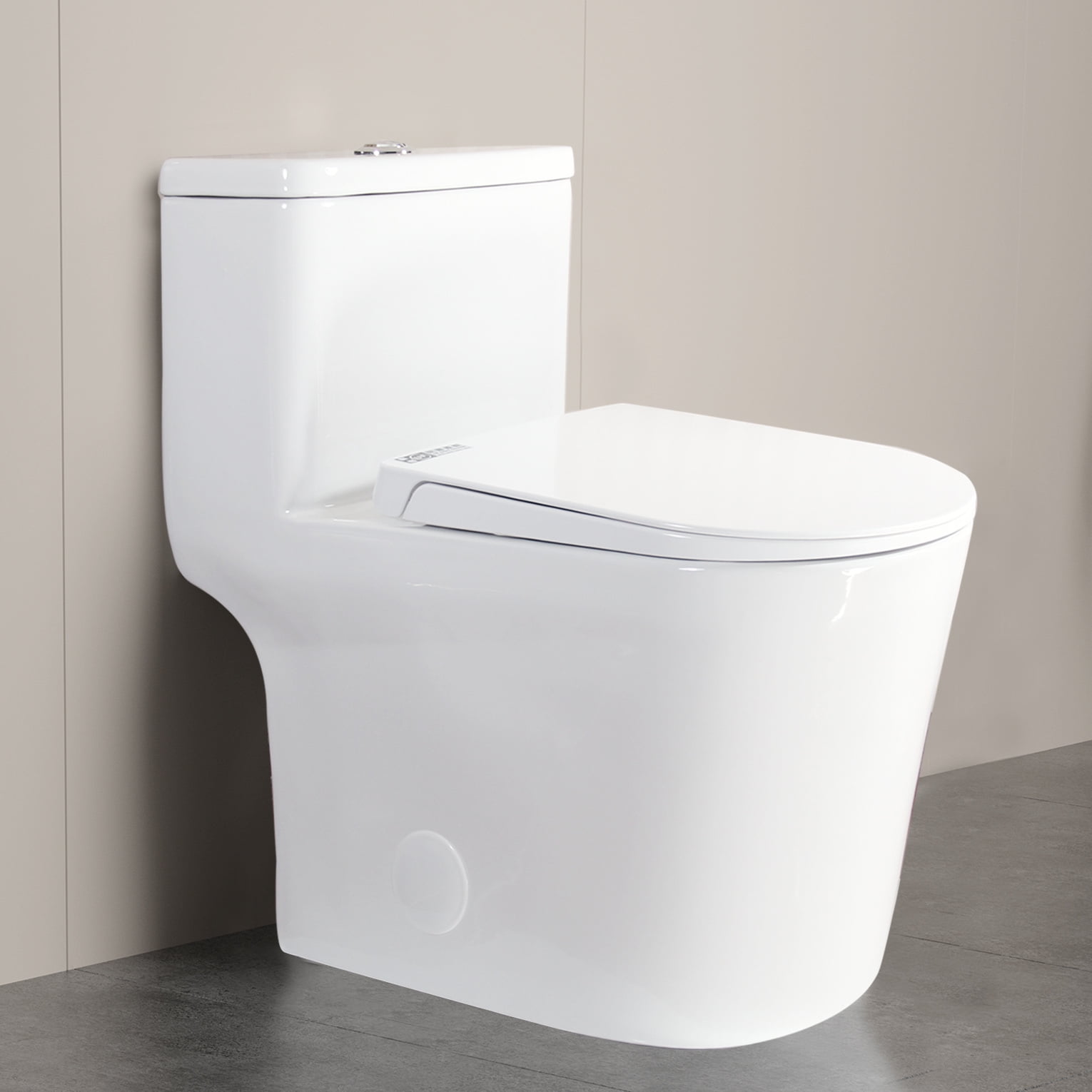 WinZo WZ5063 Elongated One Piece Toilet Powerful Dual Flush 1.1/1.6 GPF ...