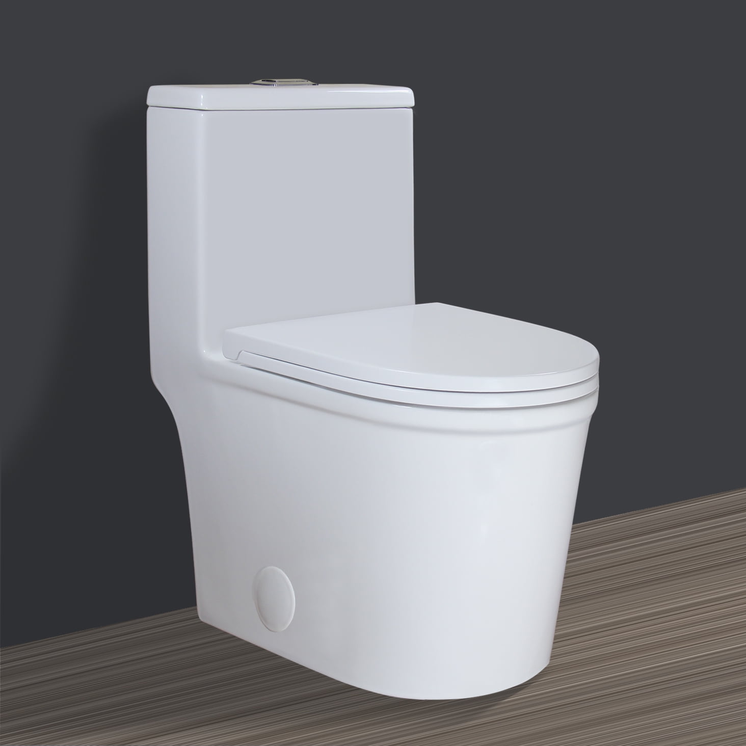 WinZo WZ5079S Compact Round Toilet, 10" Rough-in, High Efficiency Dual ...