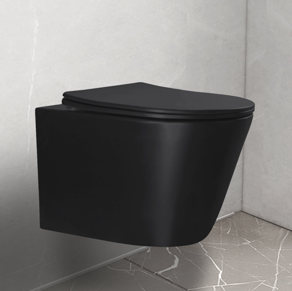 WinZo WZ5922B Wall Hung Toilet With Rimless Flush Modern Design Roud D ...