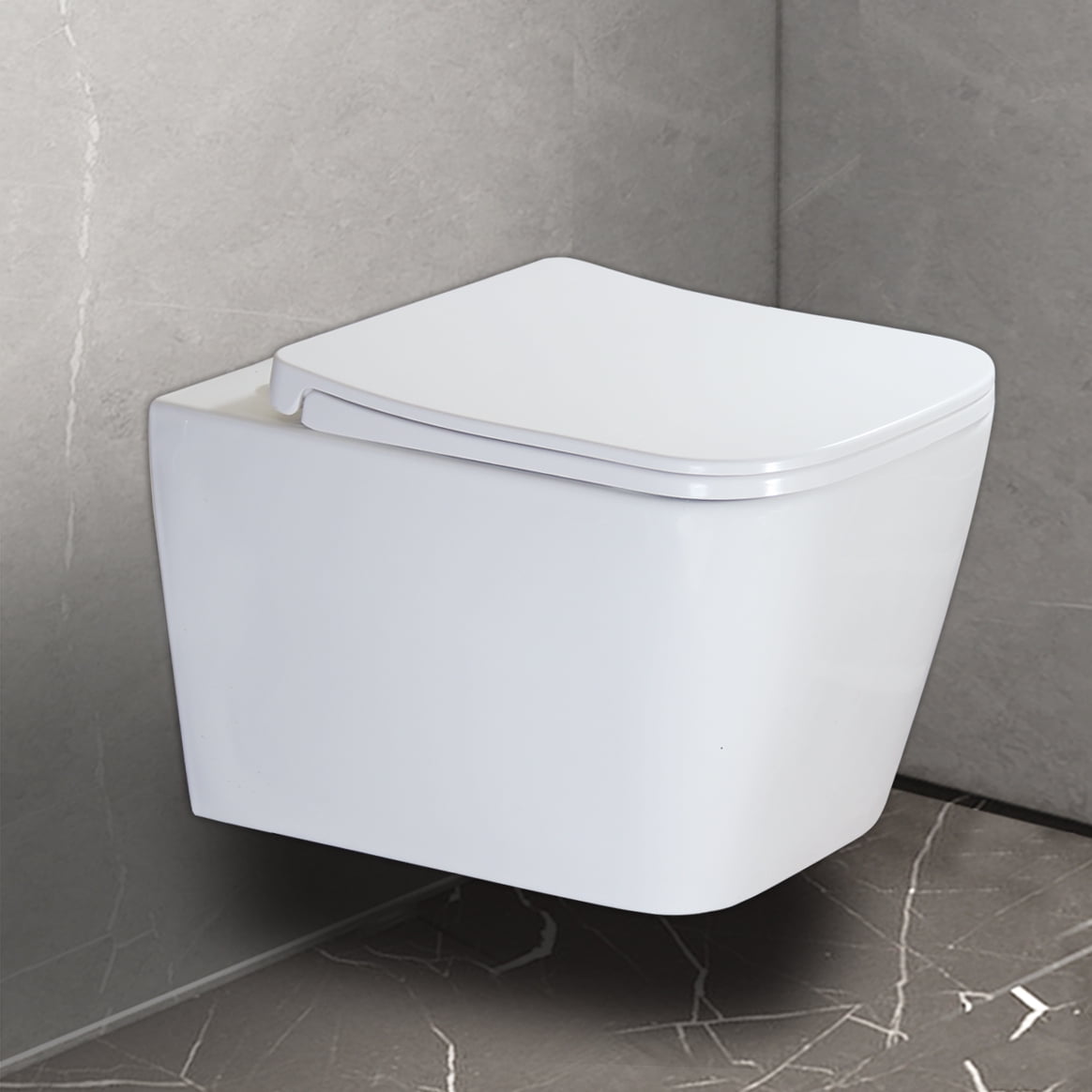 WinZo WZ5923 Square Wall Hung Toilet Rectangular Design Mounted Bowl ...