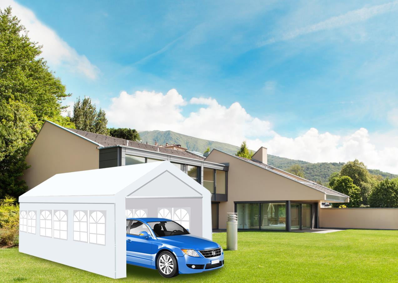 Winado 10'x20' Carport Gazebo, Canopy Garage, Car Shelter with windows ...